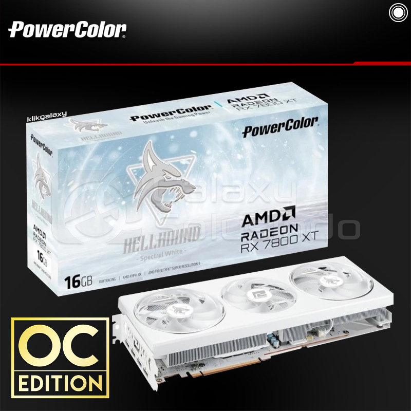 Jual POWERCOLOR Radeon RX 7800 XT HELLHOUND SPECTRAL WHITE 16GB OC ...
