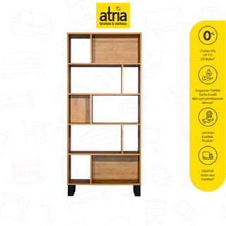 Jual Atria Lysa Rak Buku Bookcase 80x29x175Cm Dark Oak | Shopee Indonesia
