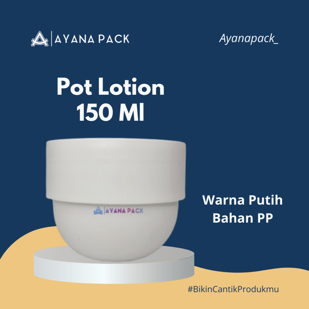 Jual JAR LULUR PUTIH PP 150ML BENTUK UNIK DAN LUCU / POT BODYLOTION PP ...