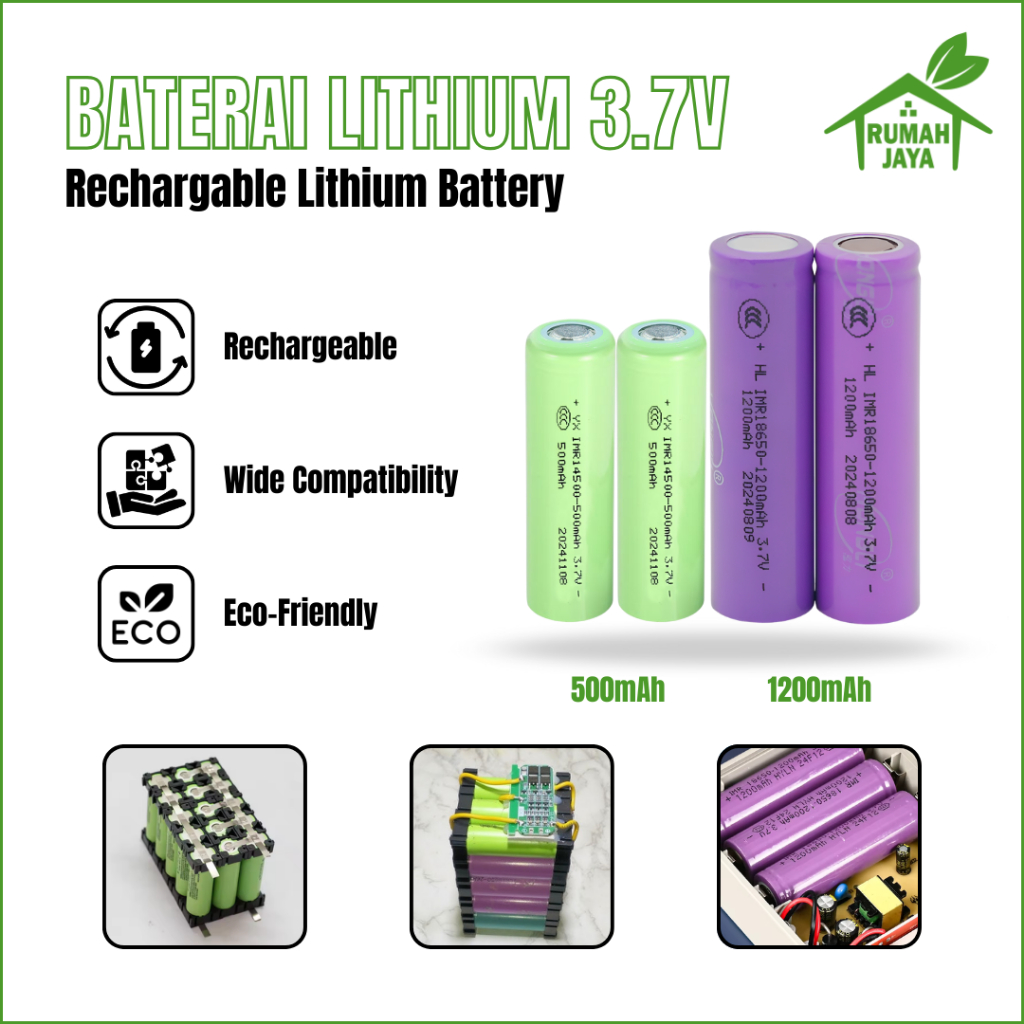 Jual RJO - Baterai Lithium Charger Hongli 14500 500mAh 18650 1200mAh 3 ...