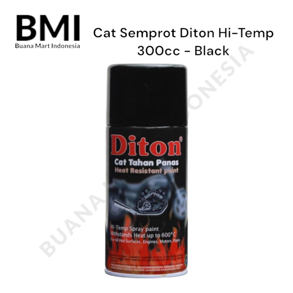 Jual Pilox DITON HI-TEMP BLACK 300cc | Pilok Cat Semprot 300ml Anti Panas | Pylox Spray Paint ...