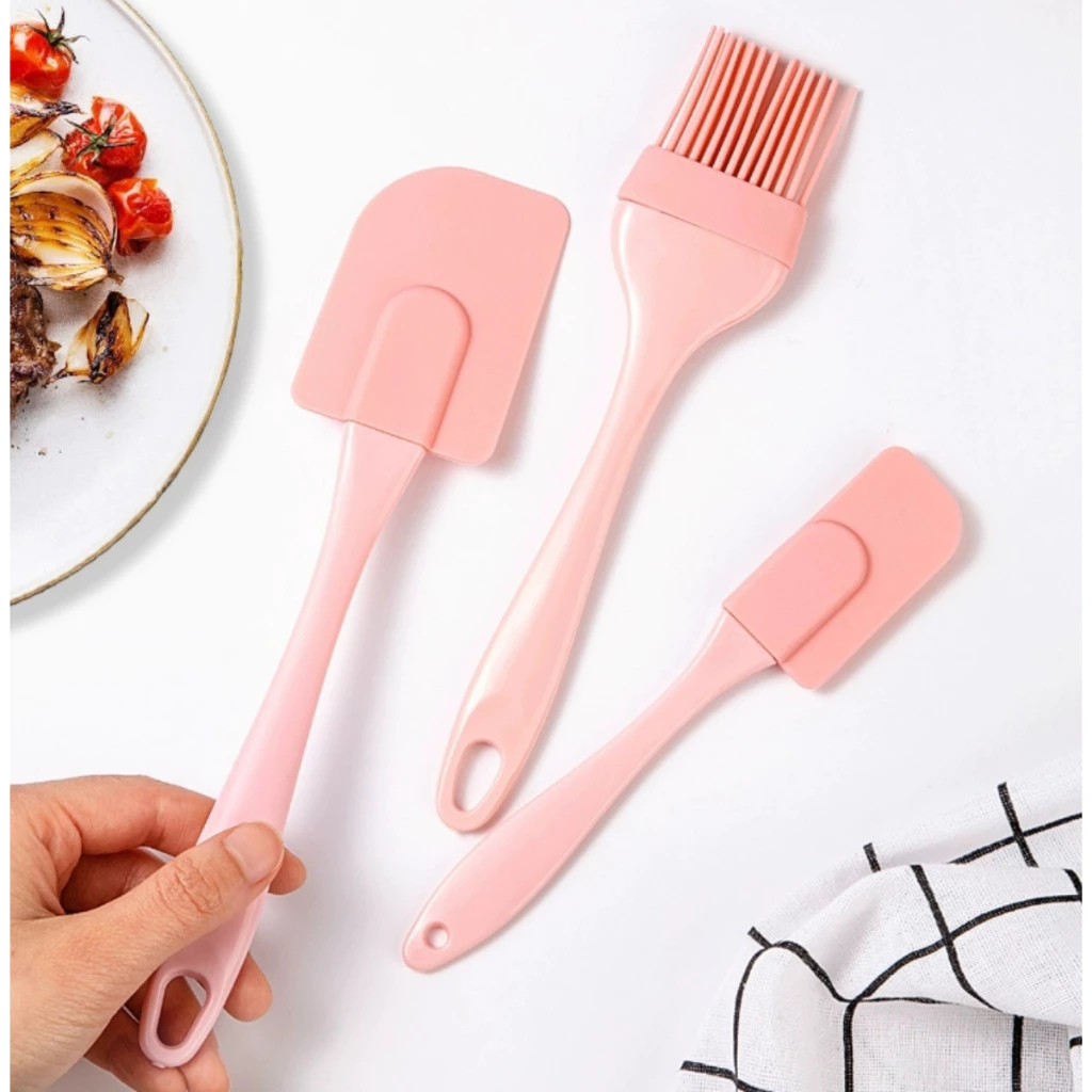 Jual YH SILICONE KITCHEN SPATULA SET BAKING KUE 3IN1 ALAT SPATULA BUAT ...