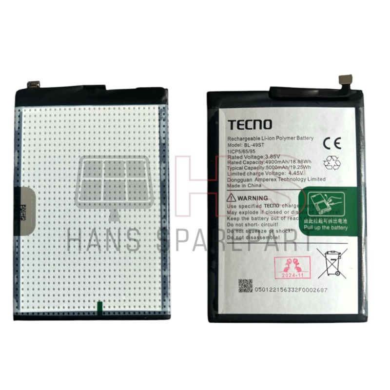 Jual BL-49ST BATERAI TECNO SPARK 20 NFC / KJ5 / KJ5N - ORIGINAL ...