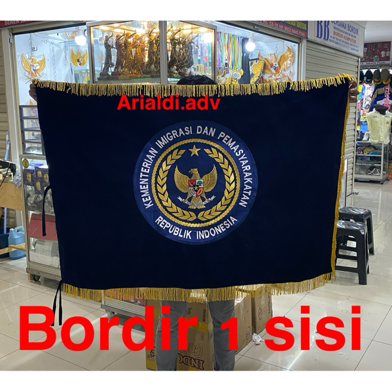 Jual bendera pataka logo IMIPAS terbaru bordir 1 sisi pataka KEMENTRIAN ...