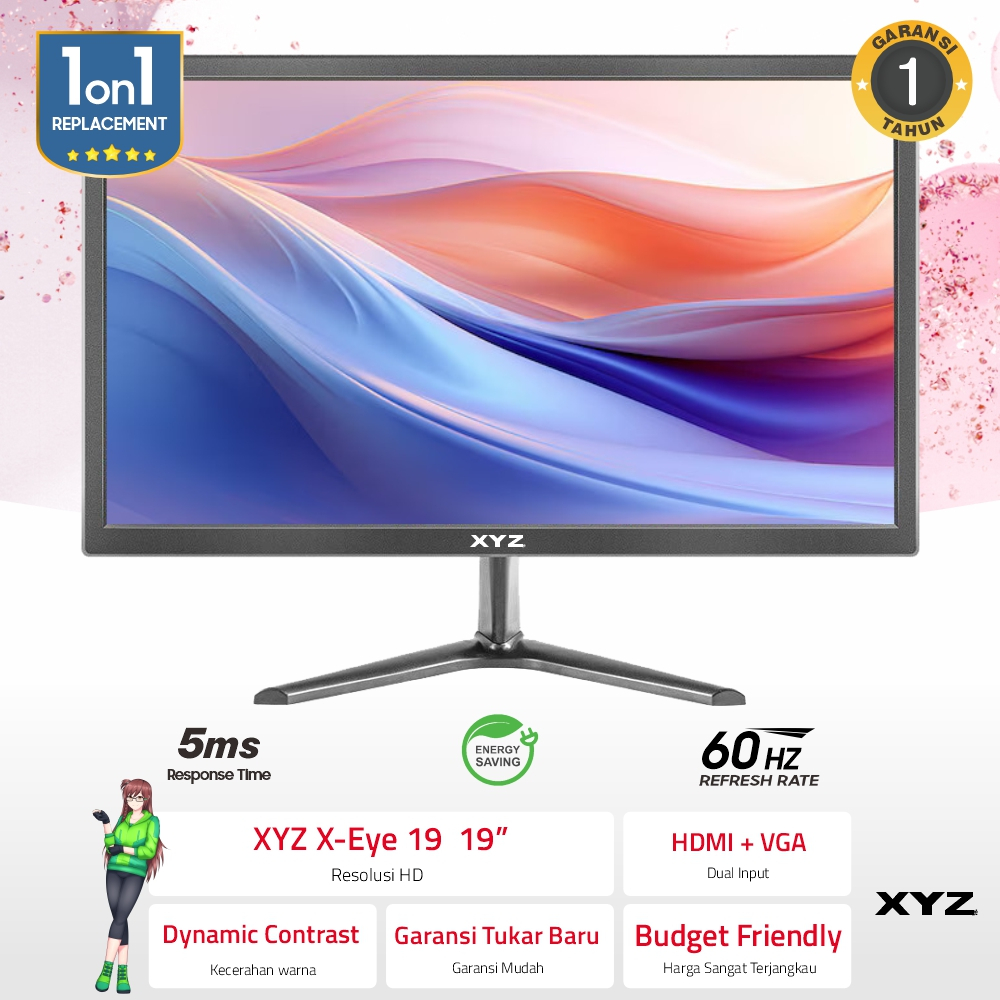 Jual Monitor LED 19 Inch XYZ X-Eye 19 HD 5ms HDMI VGA | Shopee Indonesia