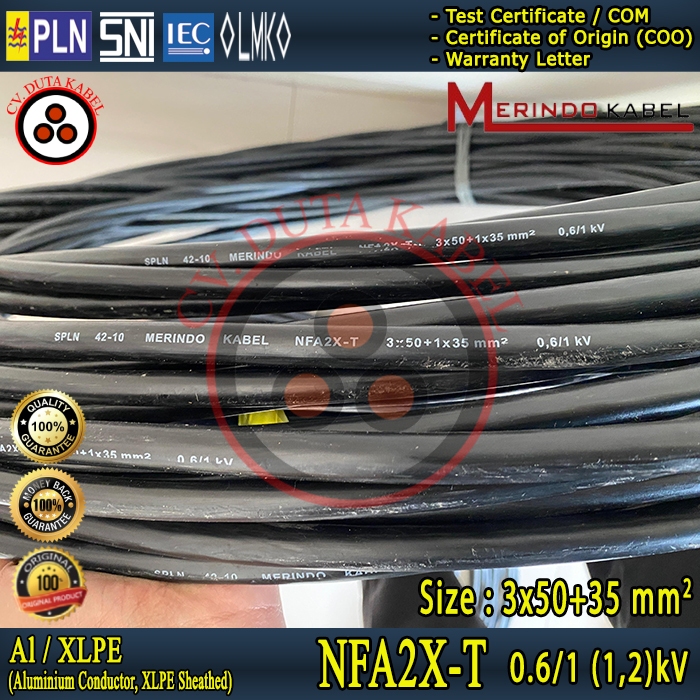 Jual Kabel NFA2X-T 3x50 mm2 + 35 mm2 MERINDO /Twisted Cable/Kabel Udara ...