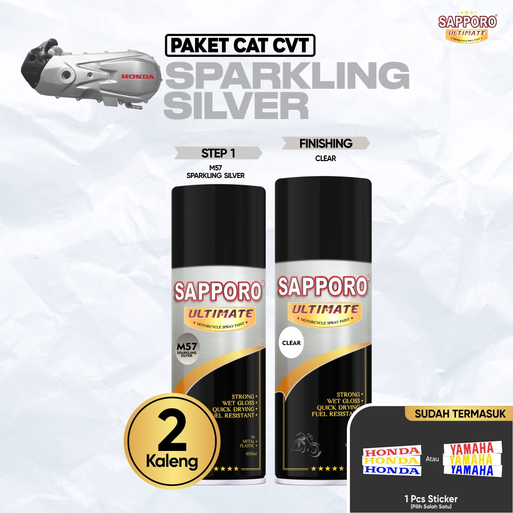 Jual Paket CVT M57 Sparkling Silver + FREE Sticker CVT/Sapporo Ultimate ...