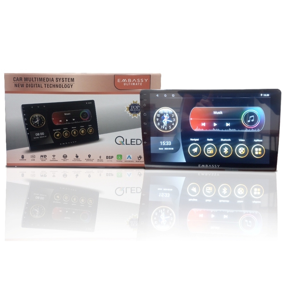 Jual Head unit android 9 inchi Embassy ULTIMATE terbaru carplay Android ...