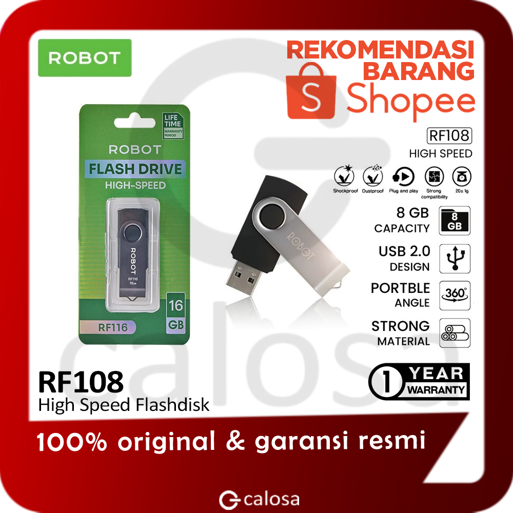 Jual ROBOT RF108 Flashdisk 8GB Real Capacity Dustproof Plug and Play ...