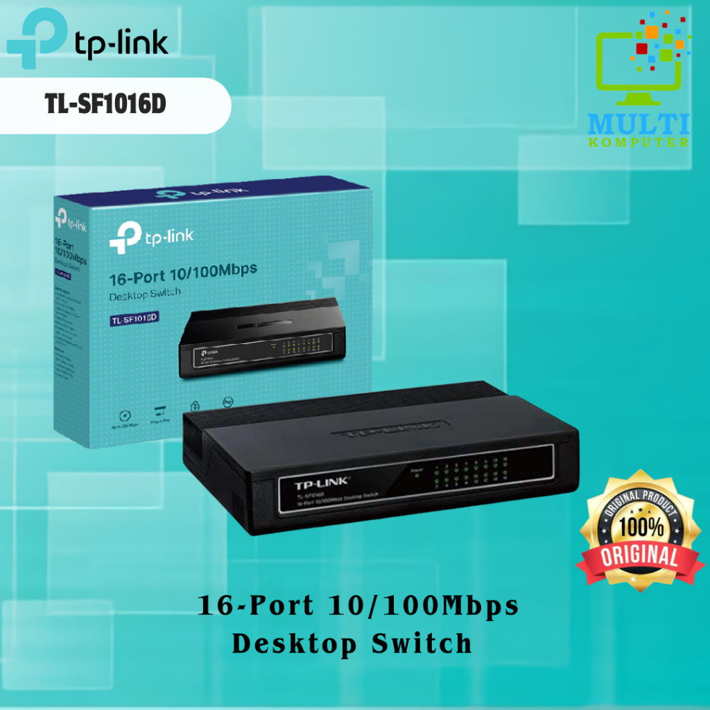 Jual TP-Link TL-SF1016D 16-Port 10 100Mbps Desktop Switch | Shopee ...