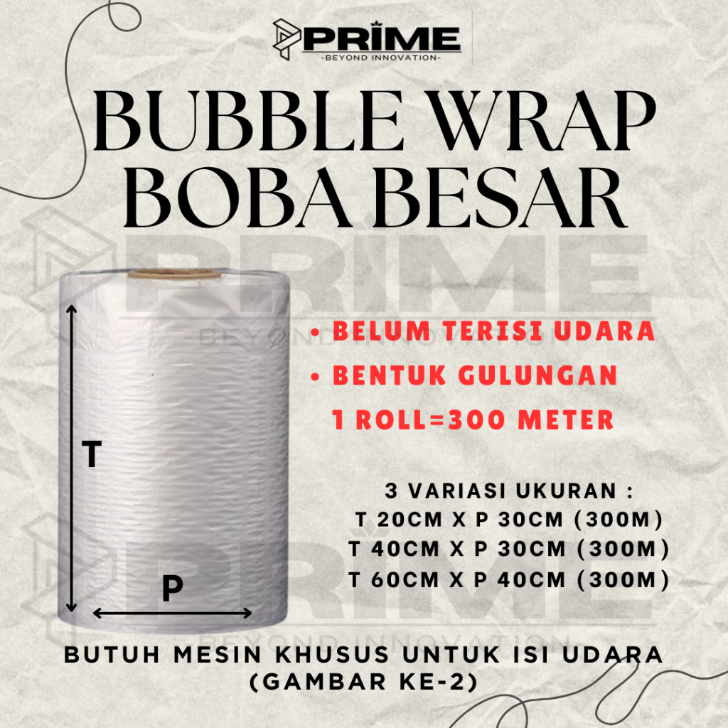 Jual BUBBLE WRAP BOBA BESAR ROLL BELUM ISI UDARA PELINDUNG PACKING ...