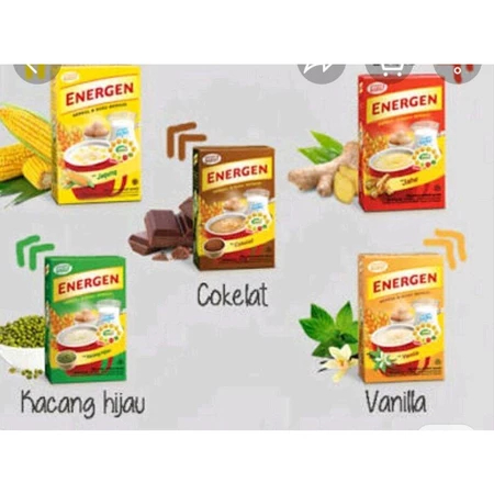 Jual ENERGEN 10 × 34 GR VARIAN RASA COKLAT/ VANILA / KACANG HIJAU ...