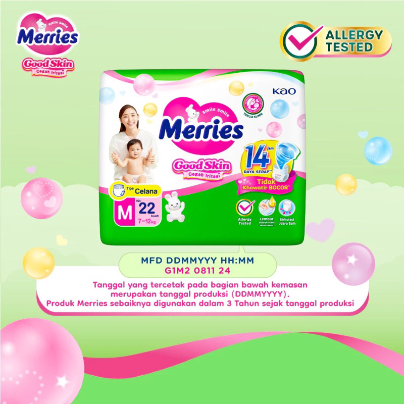 Jual Merries Skin Comfort M22 Pampers x 12 pcs | Shopee Indonesia