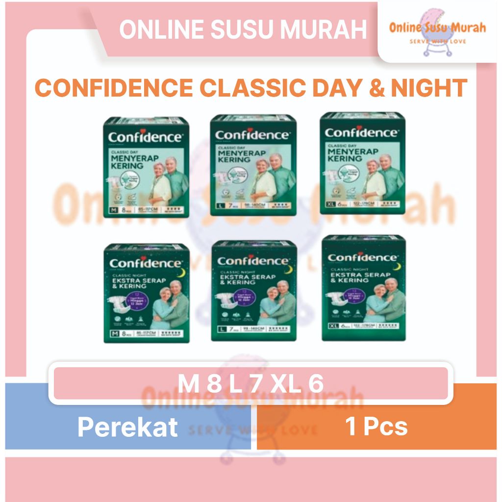 Jual CONFIDENCE ADULT DIAPERS TAPE CLASSIC DAY NIGHT M8 L7 XL6 POPOK ...