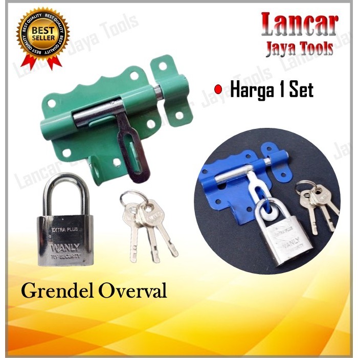 Jual GRENDEL OVERVAL WARNA 2 inci GRENDEL KUNCI 70MM SELOT GEMBOK ...