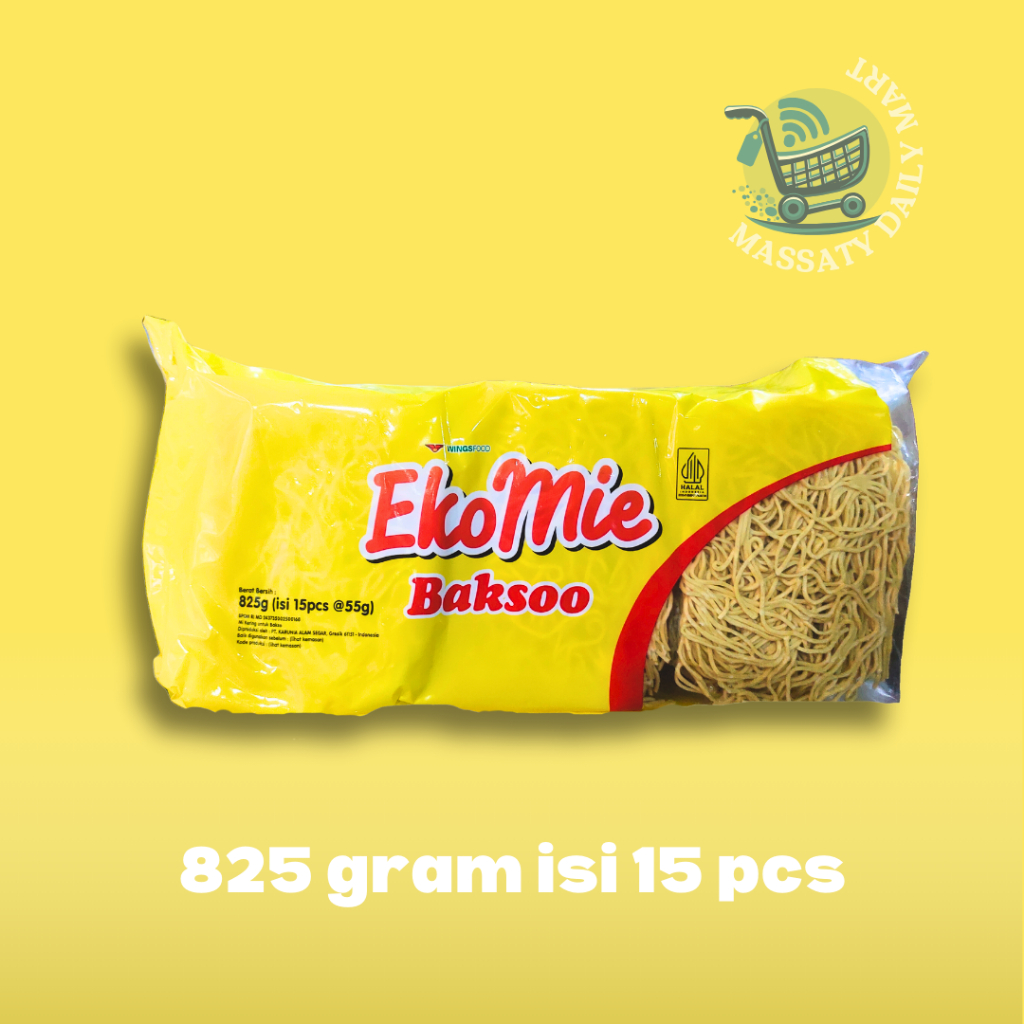 Jual EKOMIE BAKSOO MIE KERING UNTUK BAKSO 825 gram ISI 15 PCS | Shopee Indonesia