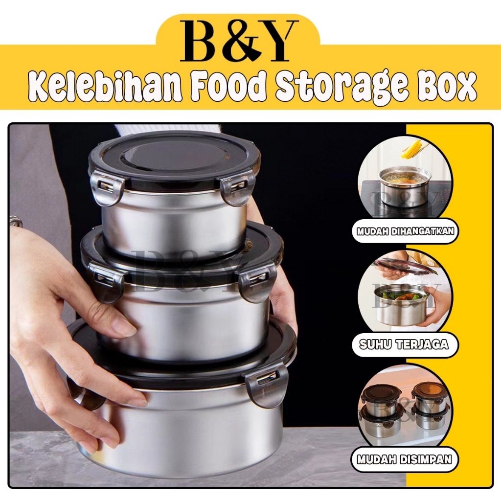 Jual Toples bulat tupperware stainless foodgrade makanan penutup klip ...