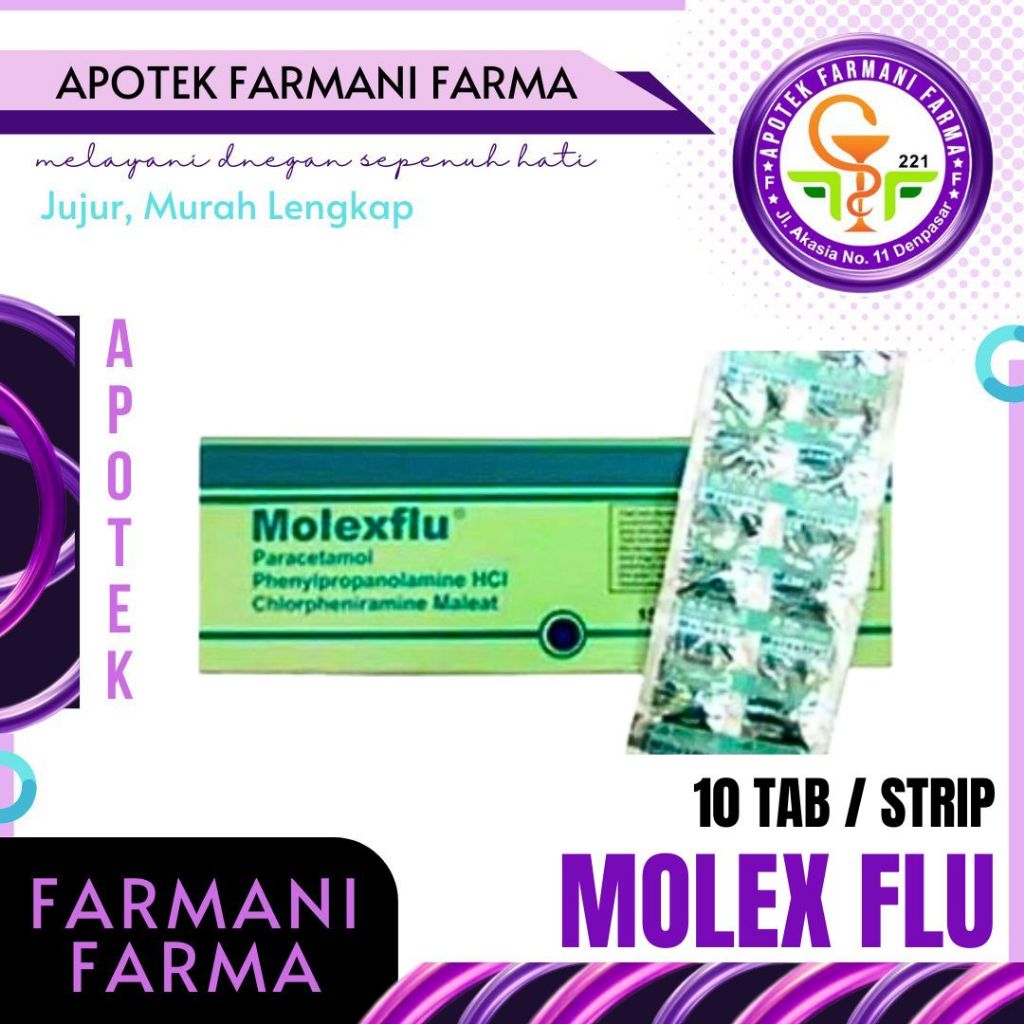 Jual MOLEX FLU TAB 10S / BAT DEMAM / MERIANG / HIDUNG TERSUMBAT / PILEK ...