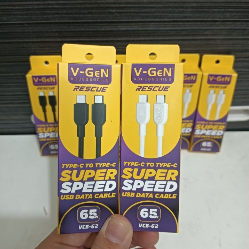 Jual V-GEN VCB-62 Data Cable Type-C To Type-C SUPER SPEED 65W 100cm ...