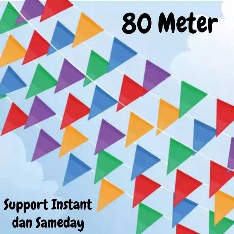 Jual 150Pcs Bendera Merah Putih 80 Meter Bendera Kain Segitiga Bendera Hias Festival | Shopee ...