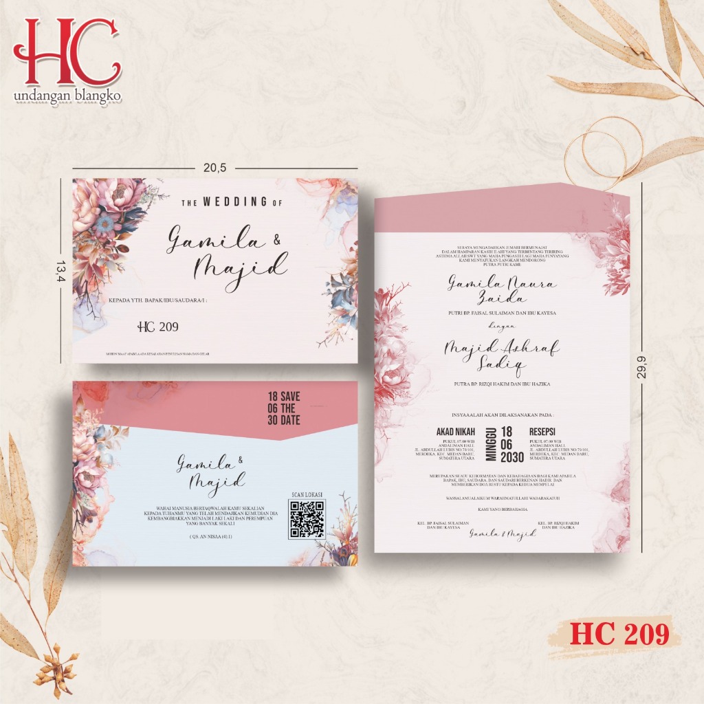 Jual Blangko Undangan Pernikahan Terbaru Kertas Undangan Kosong Seri HC ...