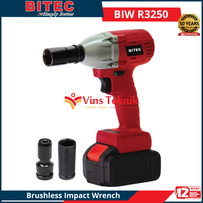 Jual Mesin Pembuka Baut Brushless Impact Wrench BIWR3250 BITEC BIW R3250 | Shopee Indonesia