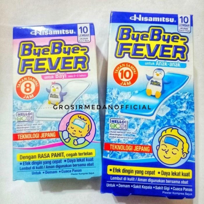 Jual BYE BYE FEVER 1 BOX ISI 10 LEMBAR - MENURUNKAN DEMAM DAN MEREDAKAN ...