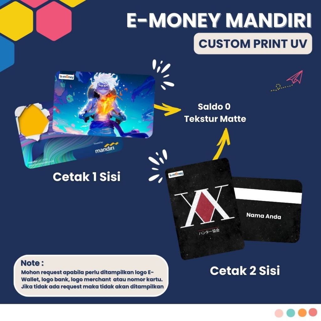 Jual E-Money Custom Spesial Member/ ID Card 2 Sisi Free Design, Nama ...