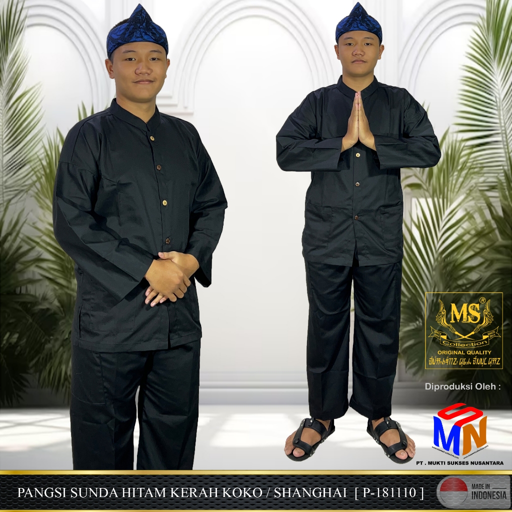 Jual PANGSI SUNDA HITAM KERAH KOKO [ P181110 ] | Shopee Indonesia