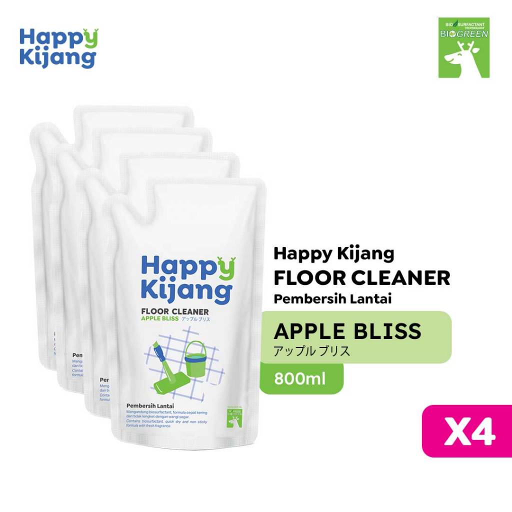 Jual Happy Kijang Floor Cleaner Apple Bliss 800 ml x4 | Shopee Indonesia