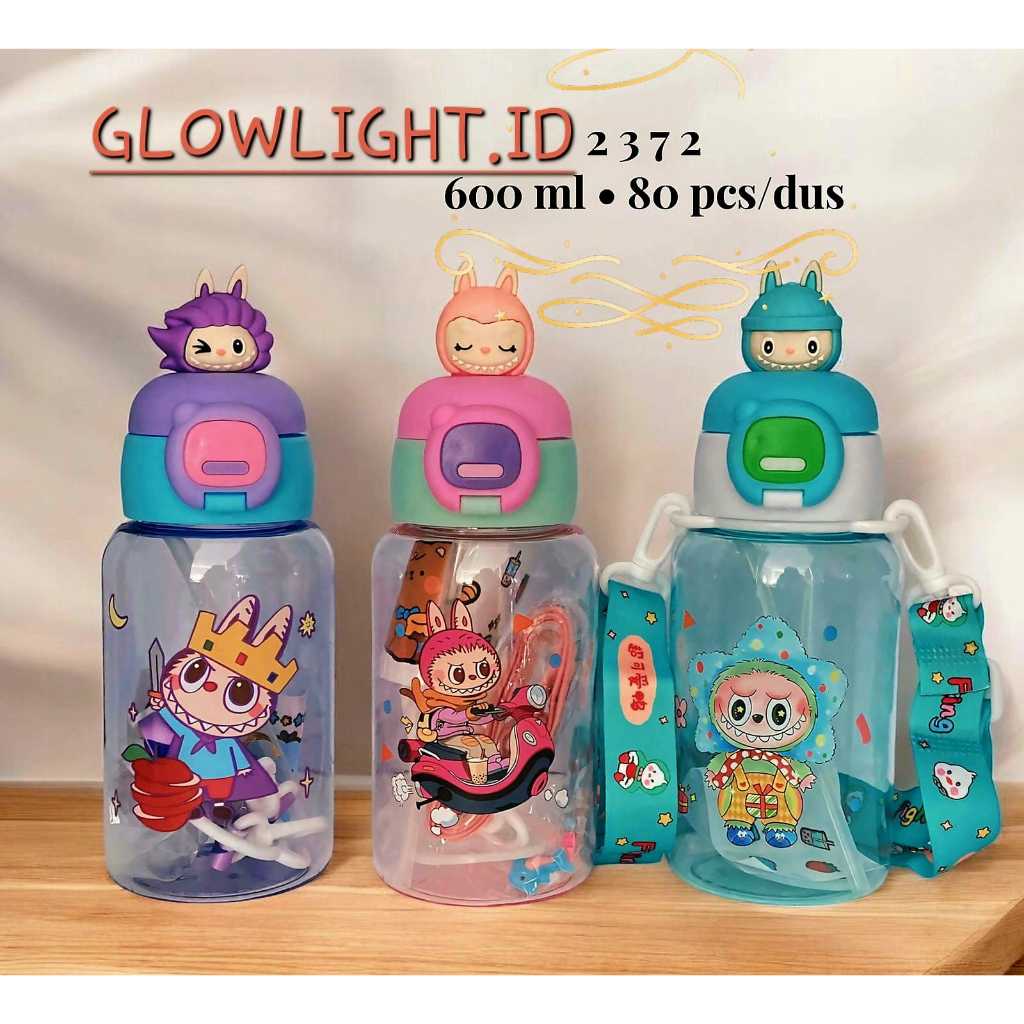 Jual BOTOL MINUM ANAK KARAKTER LABUBU 600ML FREE STICKER 2D&3D TALI ...