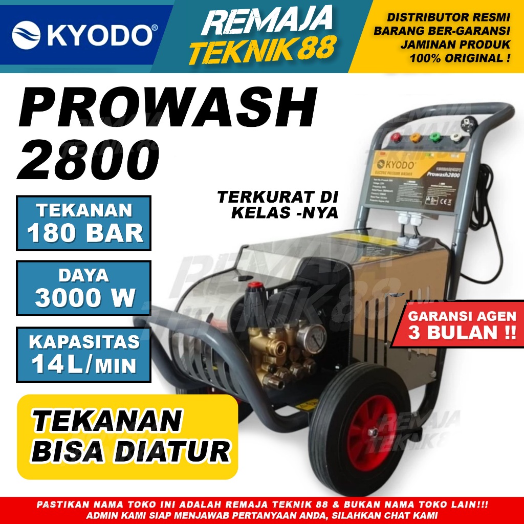 Jual HIGH PRESSURE CLEANER KYODO PROWASH 2800 ALAT CUCI MOBIL MOTOR AC ...