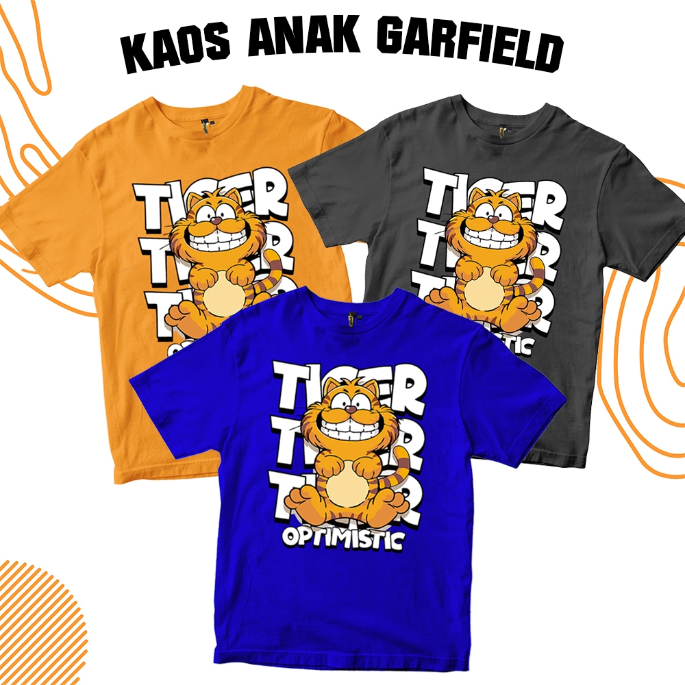 Jual Irox Kids Baju Kaos Anak Gambar Garfield Kucing Unisex Usia 1 2 3 ...