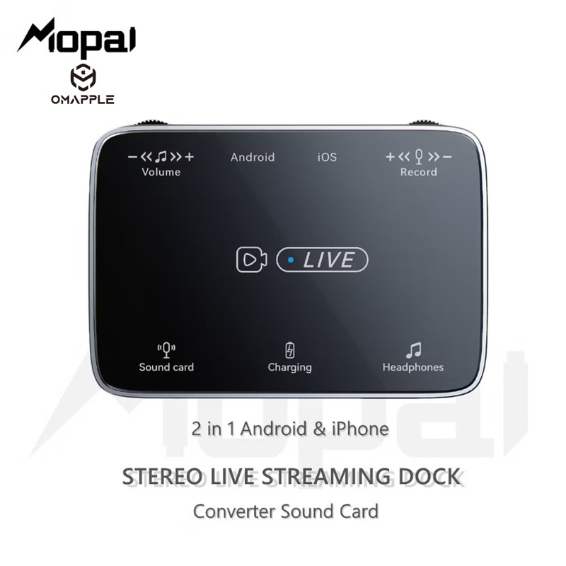 Jual Mopai KT319 Stereo LIVE STREAMING DOCK 2 in 1 Android & iPhone Converter Soundcard | Shopee ...
