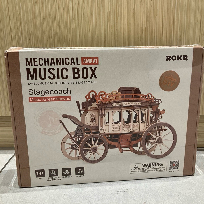 Jual ROKR AMKA1 STAGECOACH MECHANICAL MUSIC BOX DIY 3D WOODEN PUZZLE ...