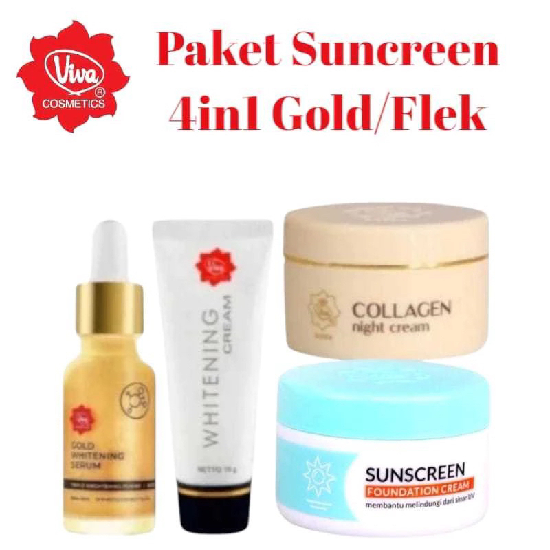 Jual VIVA PAKET SUNSCREEN GOLD/FLEK HITAM 4IN1 ~ 100% ORIGINAL VIVA ...