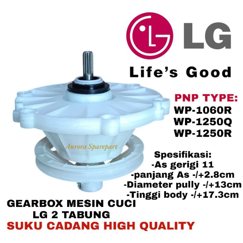 Jual Gearbox mesin cuci LG 2 Tabung produk high quality PNP Type WP-1060R/WP-1250Q/WP-1250R ...