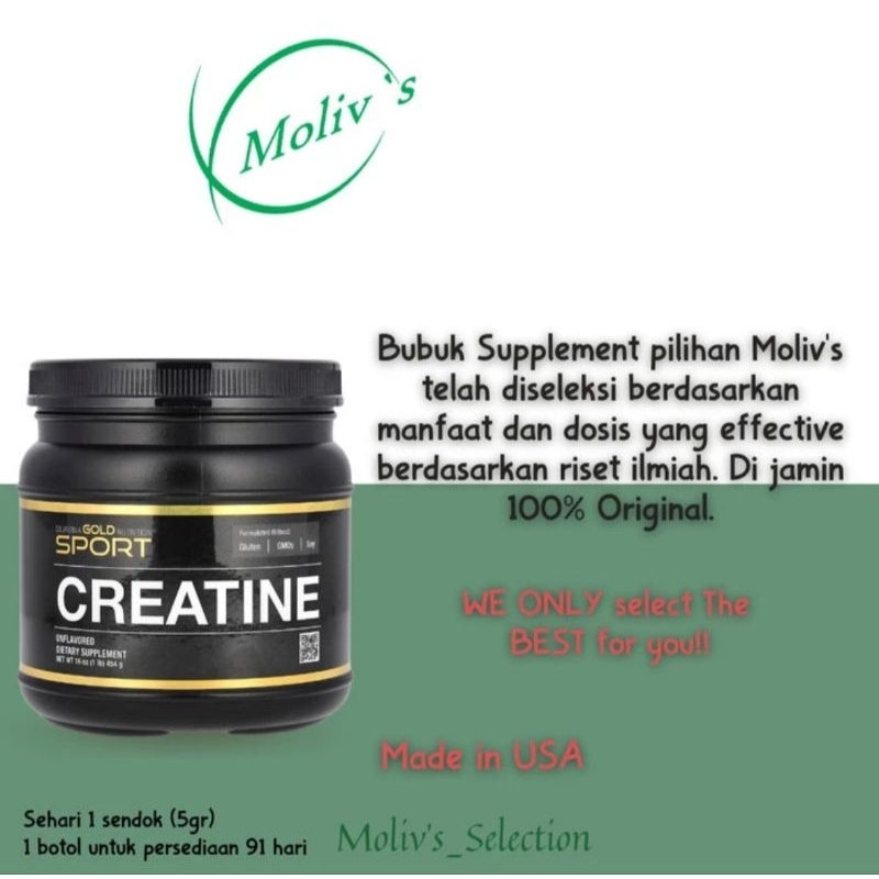 Jual California Gold Nutrition Sport Creatine Powder, 454g 100%Original | Shopee Indonesia