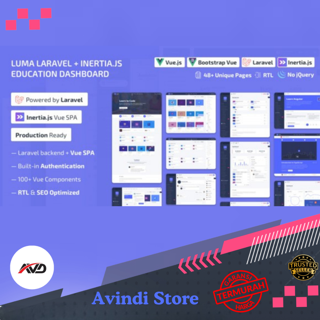 Jual Luma Laravel LMS & Vue Education Admin Dashboard Template | Shopee ...