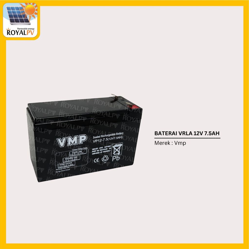 Jual Baterai ups vmp 12v 7ah, aki ups 12v 7.5ah, battery ups 12v 7,5ah ...