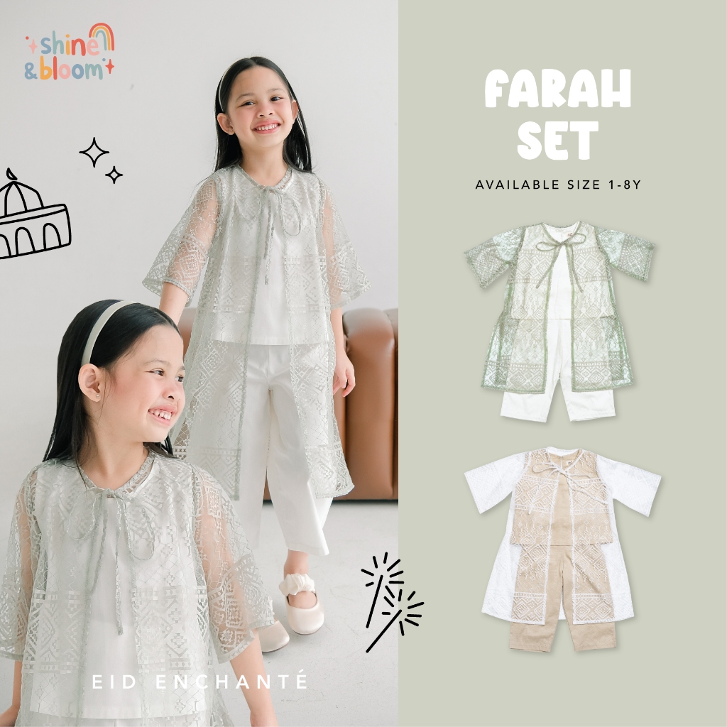 Jual Shine & Bloom Setelan Inner + Outer / Cardigan / Blazer / Vest anak usia 1-8 Tahun Farah ...