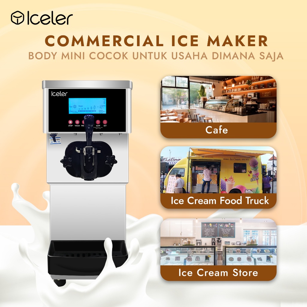 Jual Mesin Soft Es Krim Ice Cream Maker 1 Tuas Stainless Steel Iceler ...