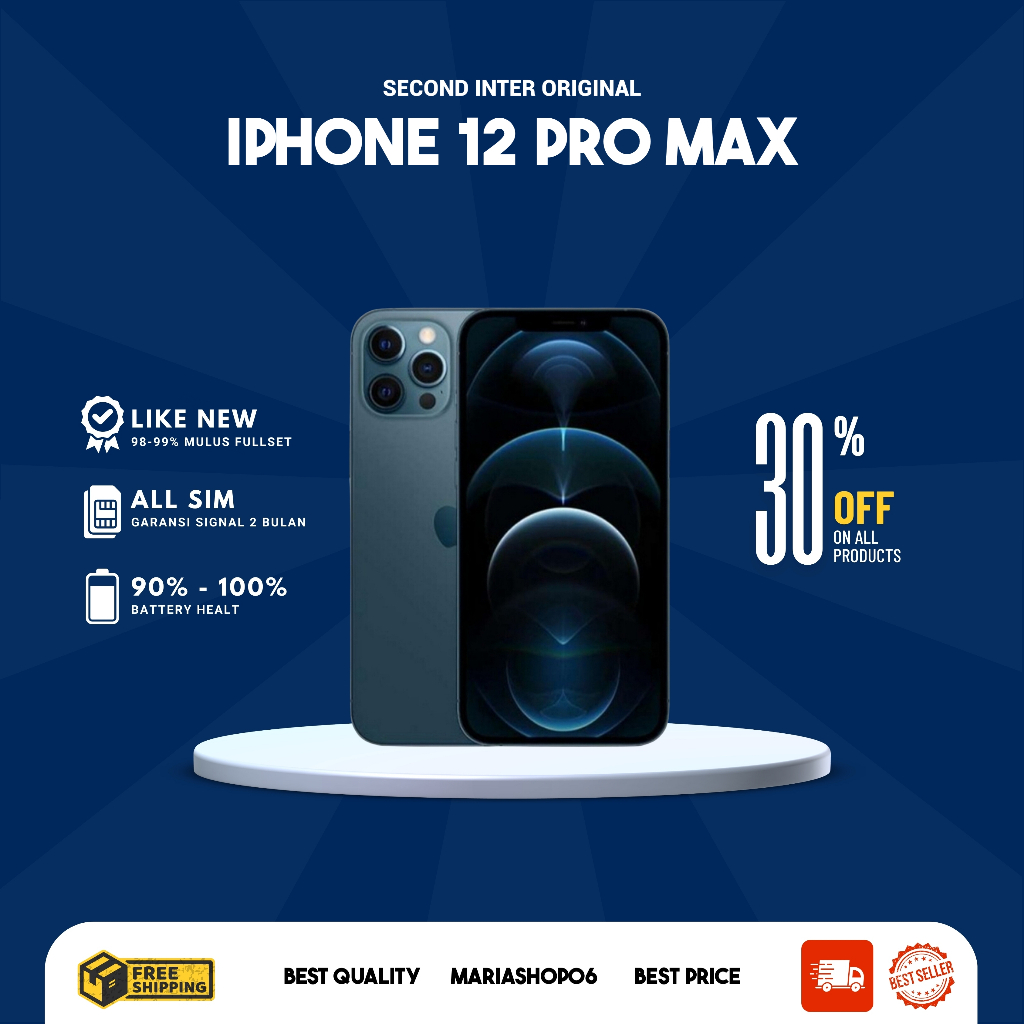 Jual iPhone 12 PRO MAX 256GB/128GB SECOND ORIGINAL | Shopee Indonesia