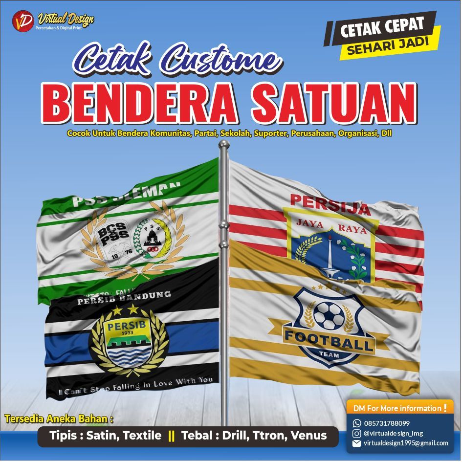 Jual bendera custom | cetak bendera printing | mini flag custom | kain ...