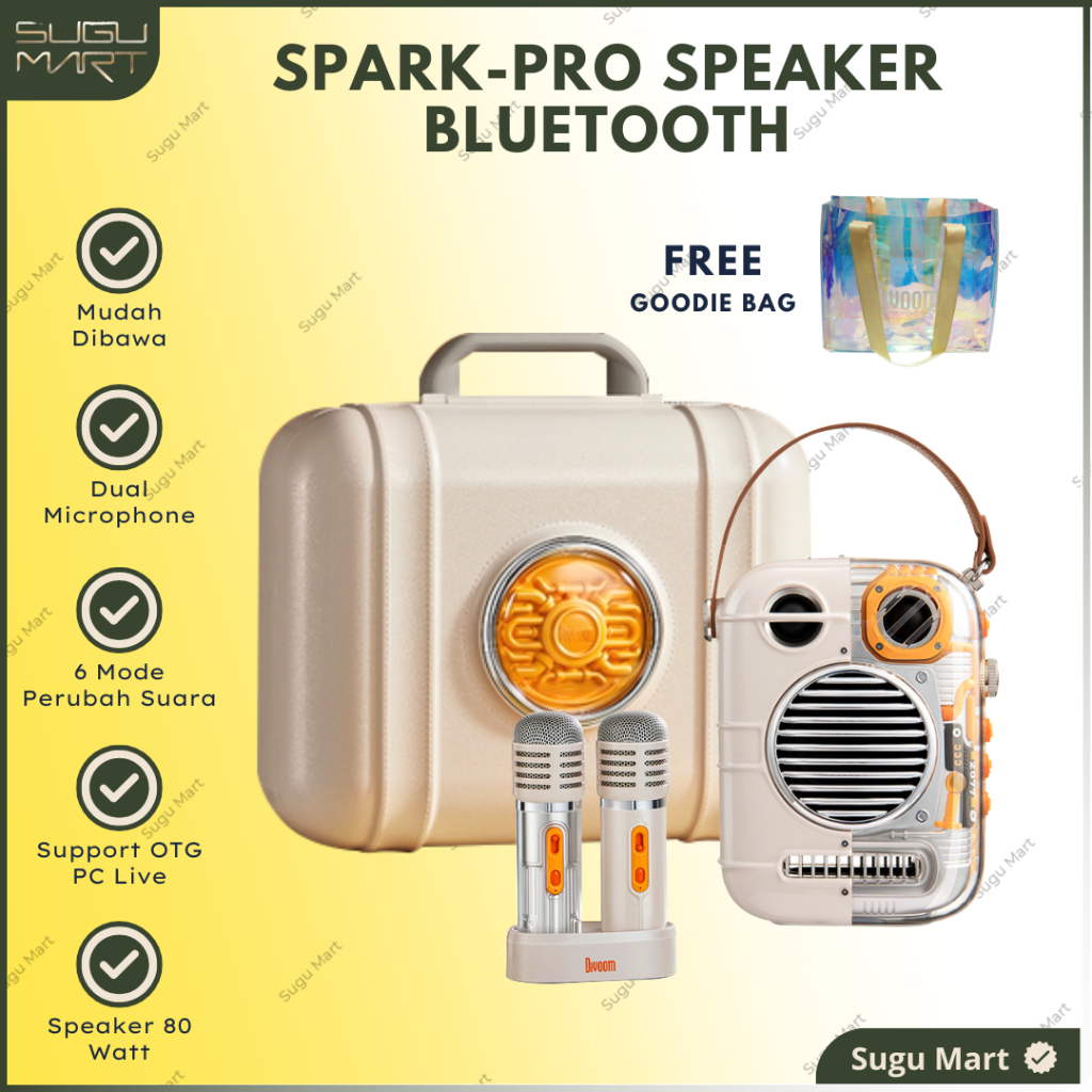 Jual Speaker Karaoke Bluetooth Spark Pro 2 Mic | Speaker Karaoke With ...