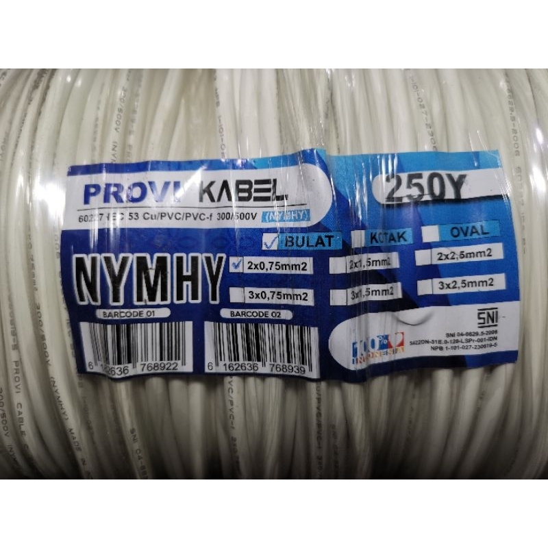 Jual Kabel hyo serabut 2x075 tembaga Asli / kabel listrik SNI | Shopee ...