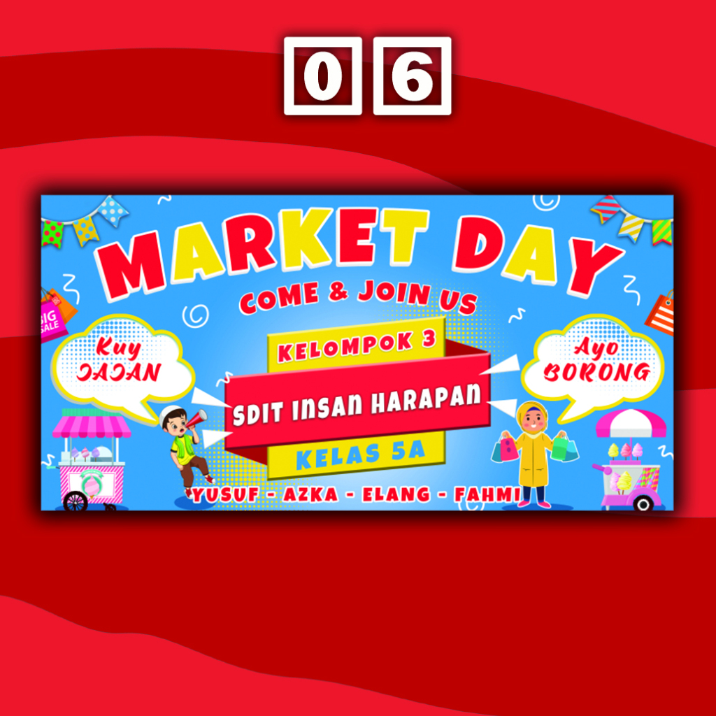 Jual Banner Market Day Custom Props Market Day | Shopee Indonesia