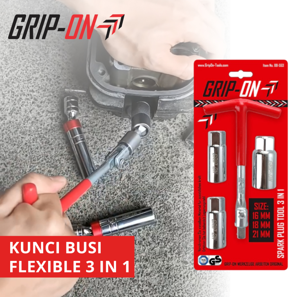 Jual Kunci Busi Flexible 3/8" + Mata Sok 6PT 16 18 21 mm Spark Plug ...