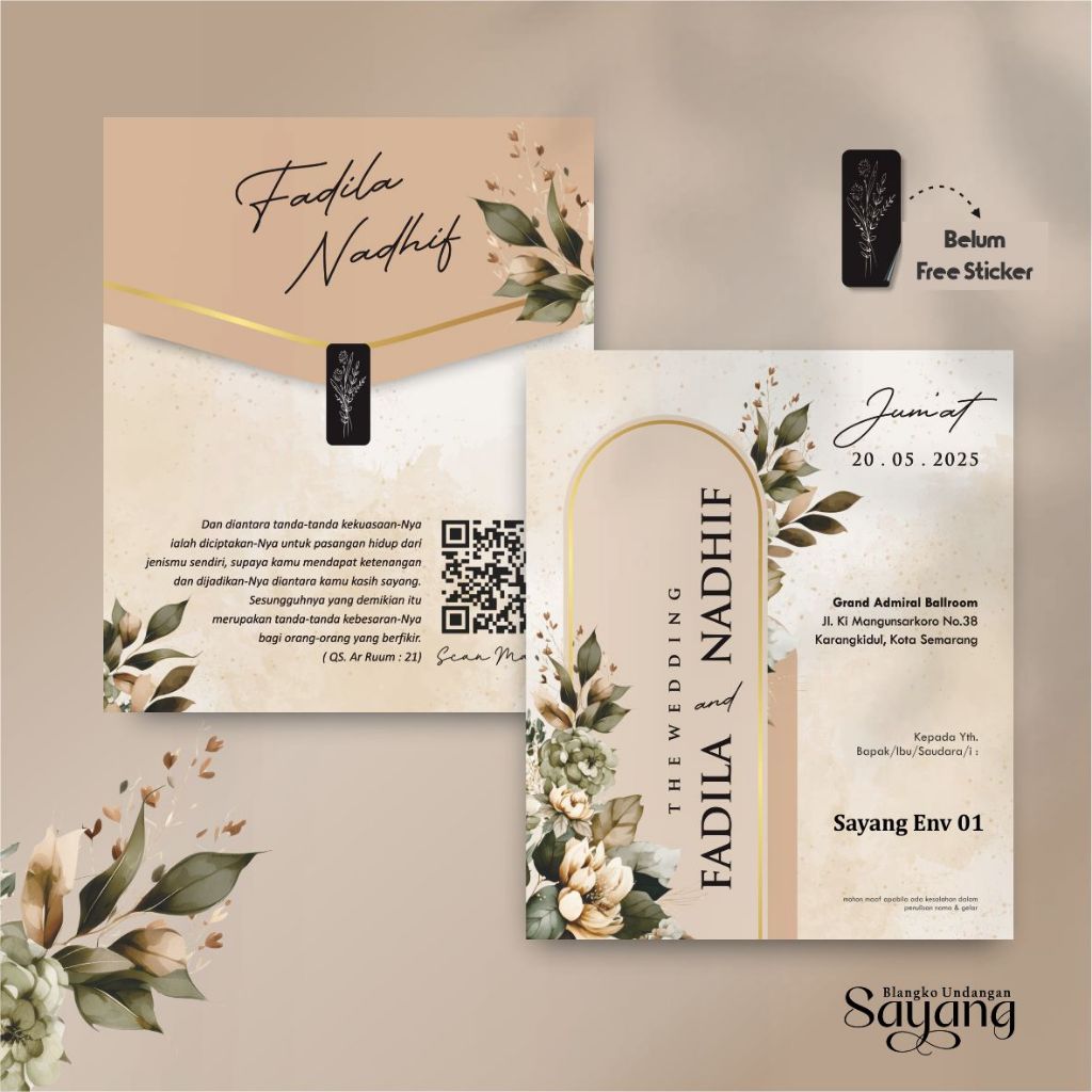 Jual CETAK UNDANGAN PERNIKAHAN SIMPEL ELEGAN AESTETIC RUSTIC KHITANAN ...