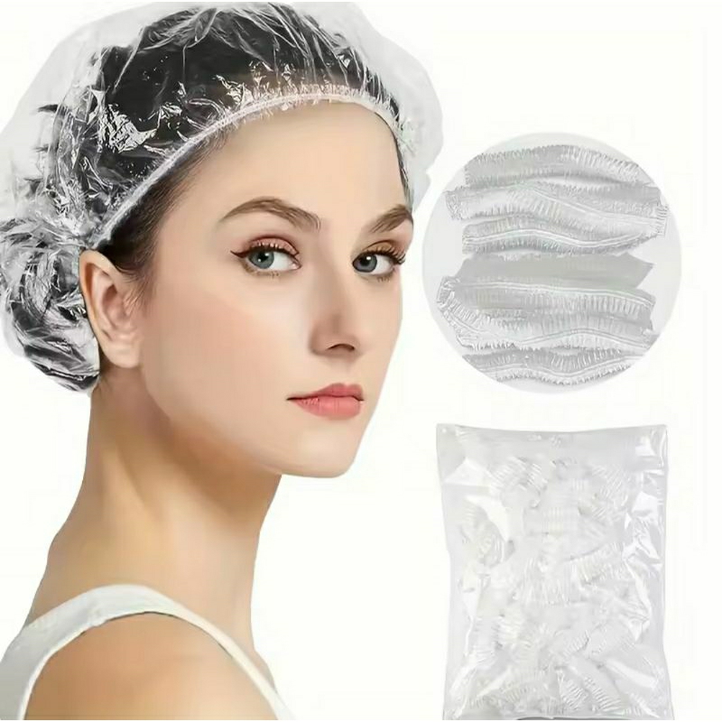 Jual 100pcs Shower Cap Hotel Shower Cap Facial Topi Mandi Biodegradable ...